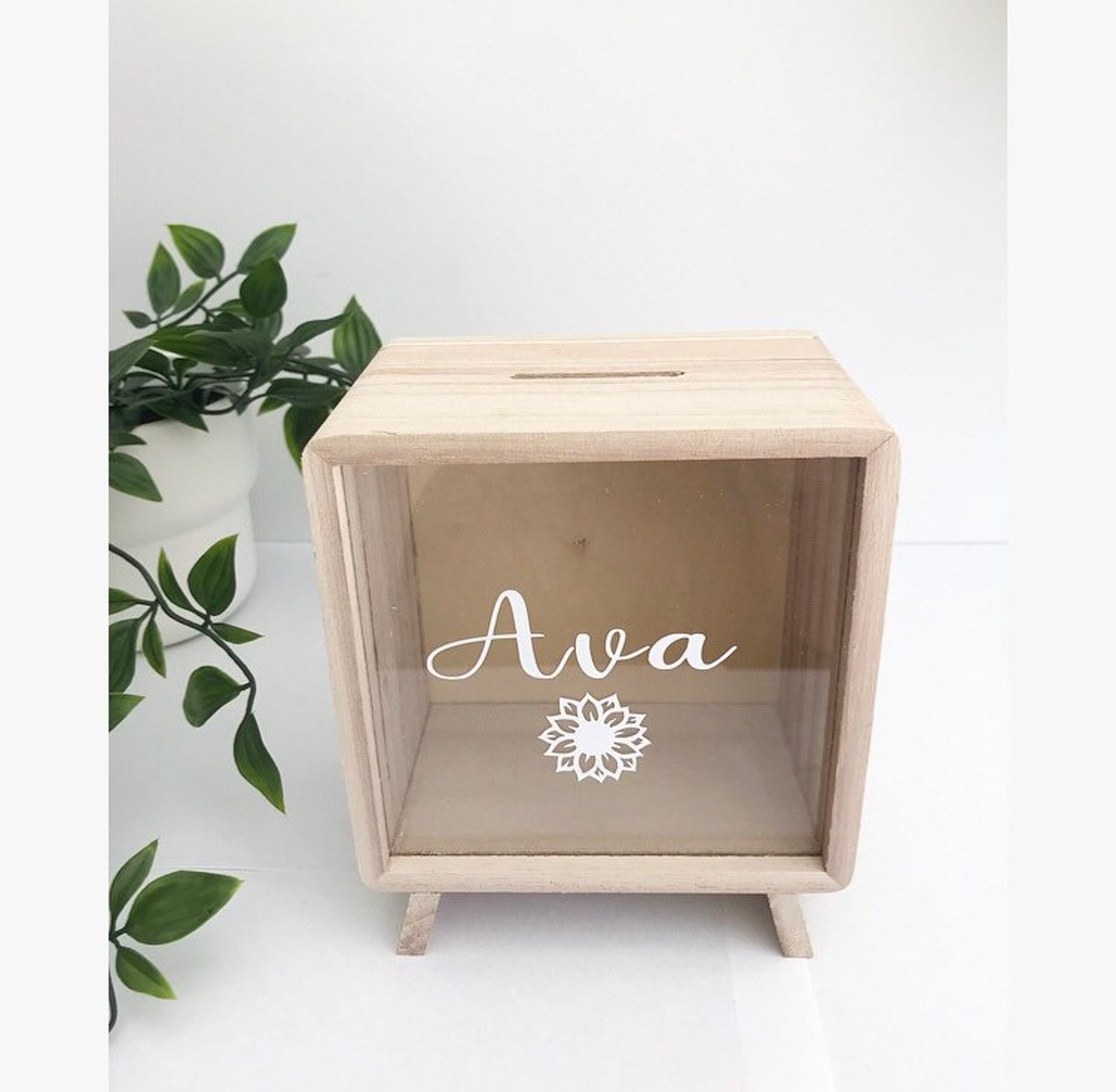 Personalised Wooden Money Box - Etsy Australia