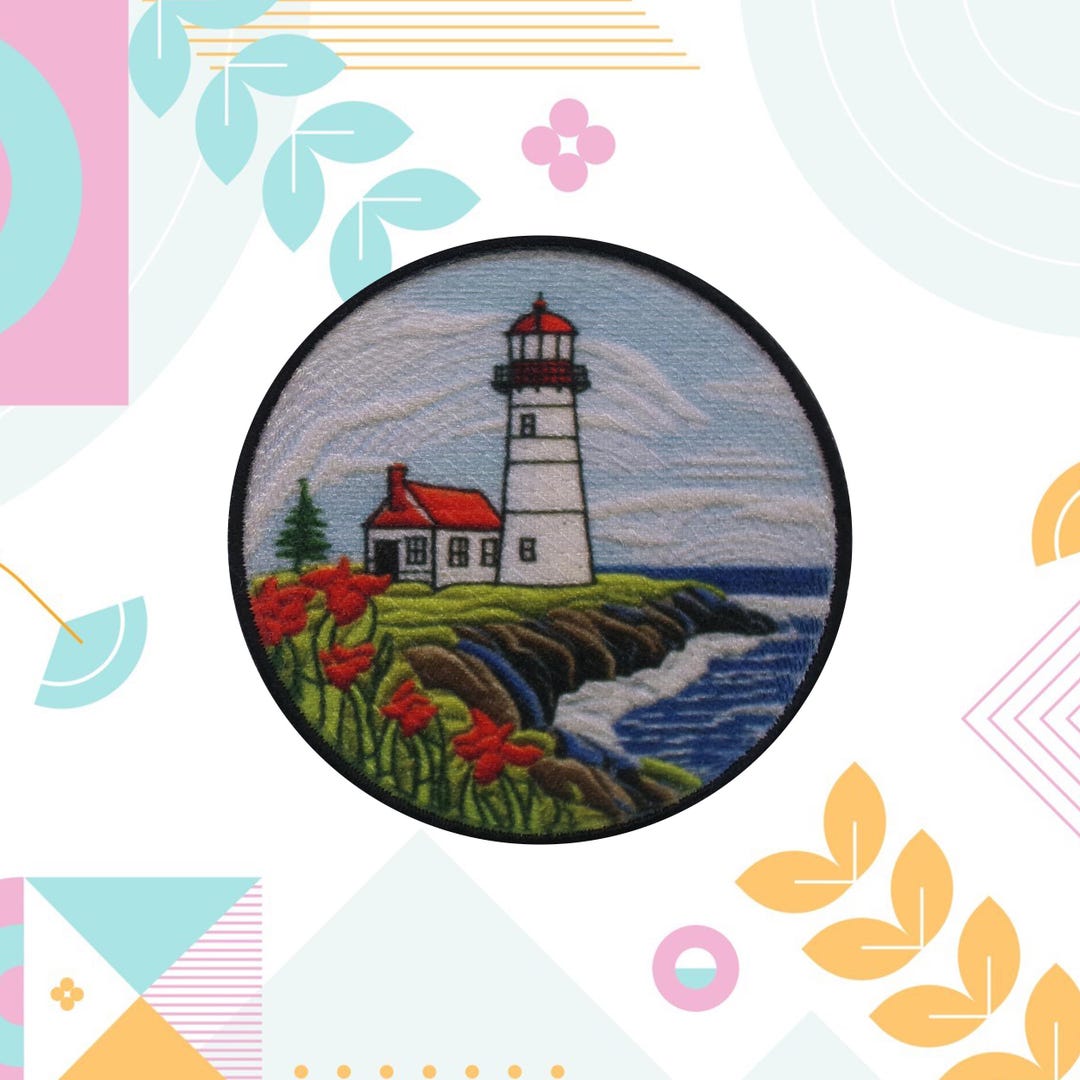 Lighthouse Patch Iron-on Applique for Tote Bags & Backpacks, for ...