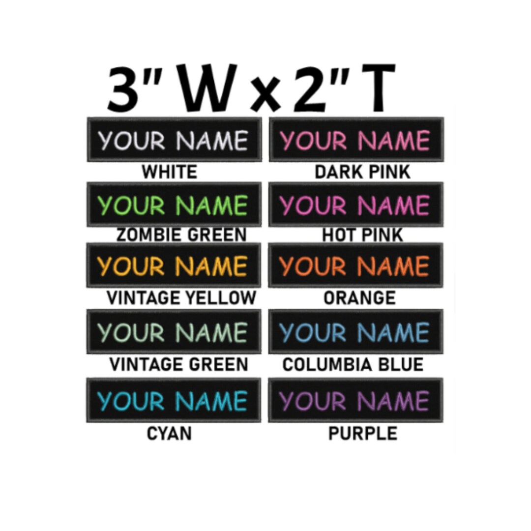 3x2 Name Patch Custom your Name Personalized Name Tag Embroidered Iron ...