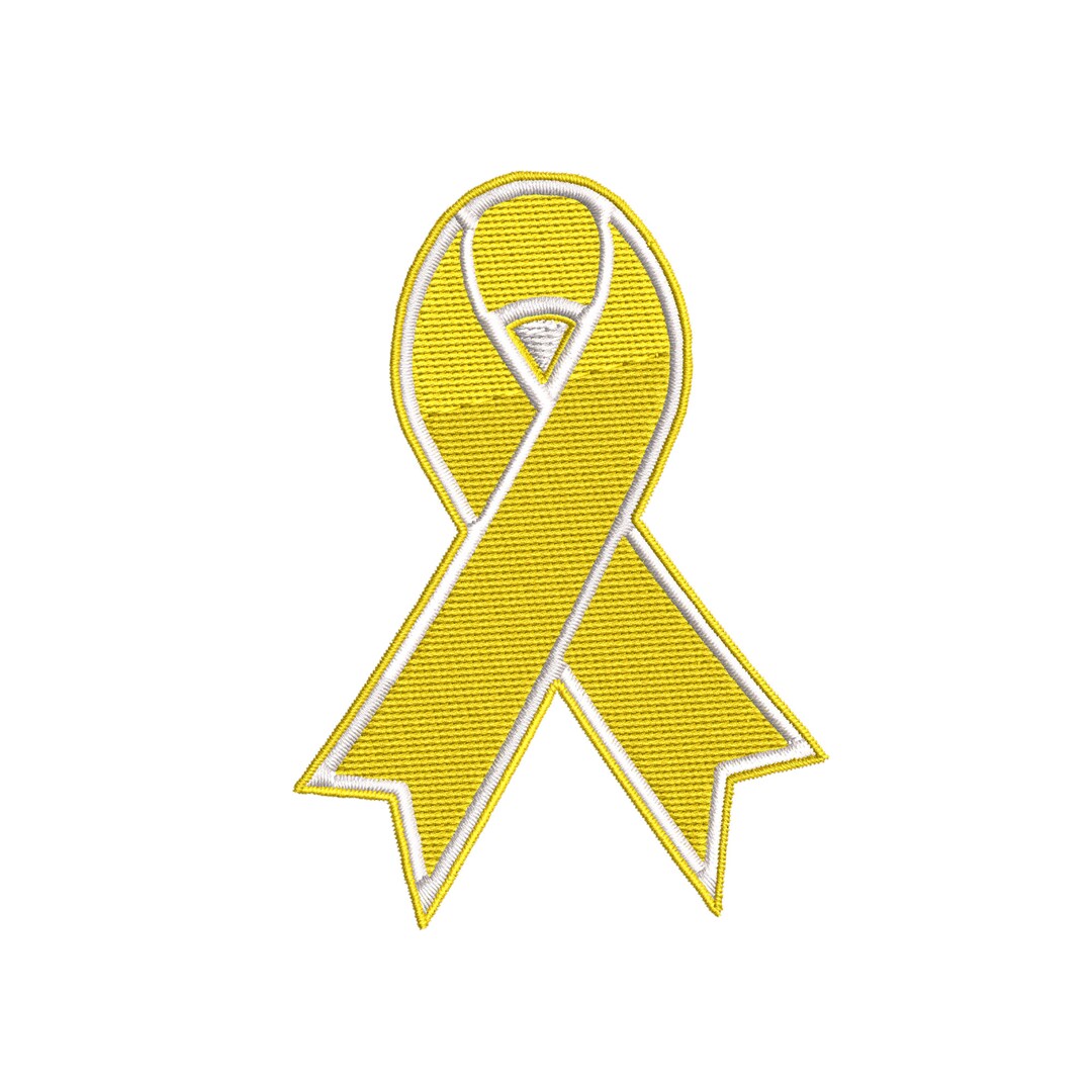 Endometriosis Awareness Yellow Ribbon Patch Embroidered Iron-on ...