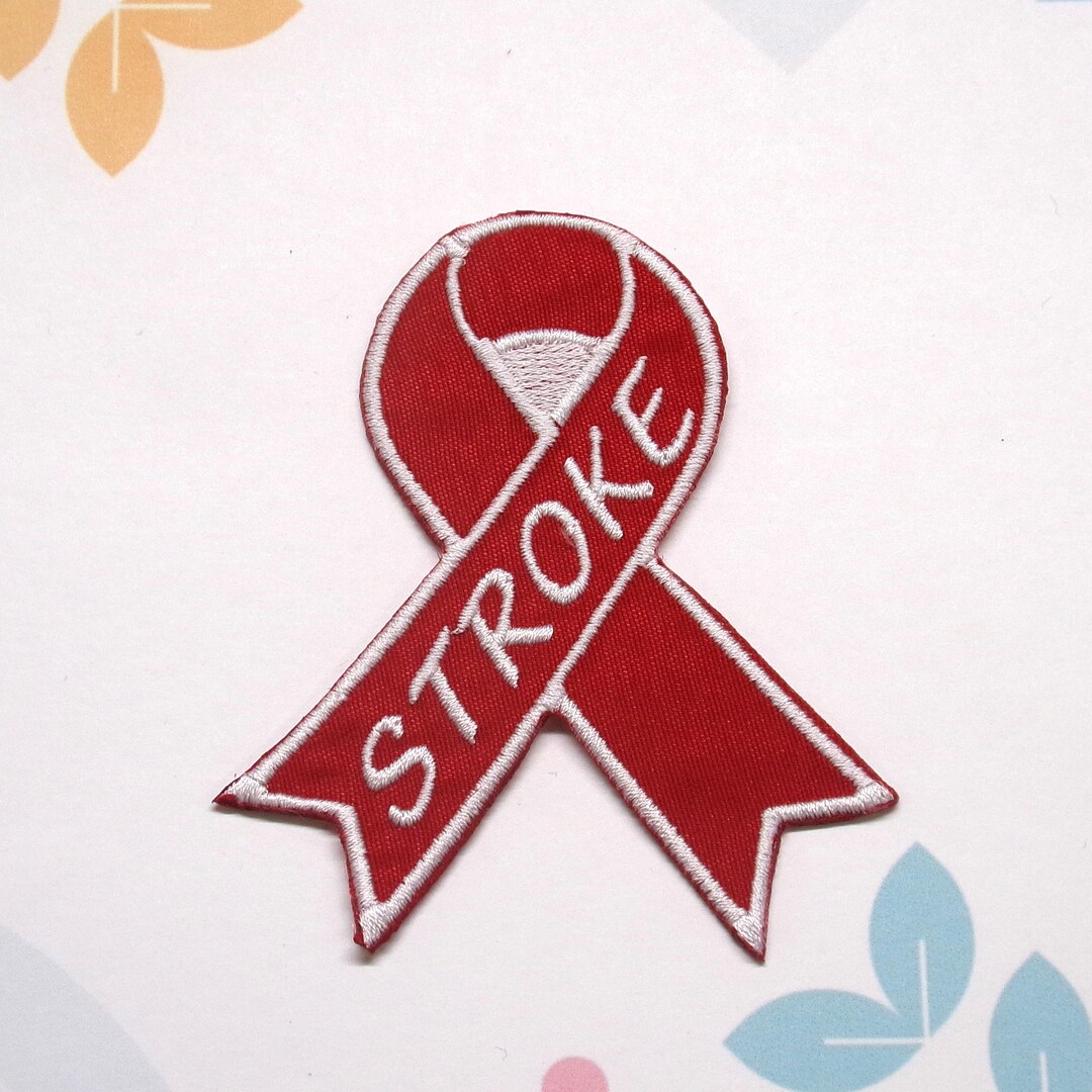 Stroke Awareness Ribbon Patch Embroidered Iron-on Support Event Patch ...