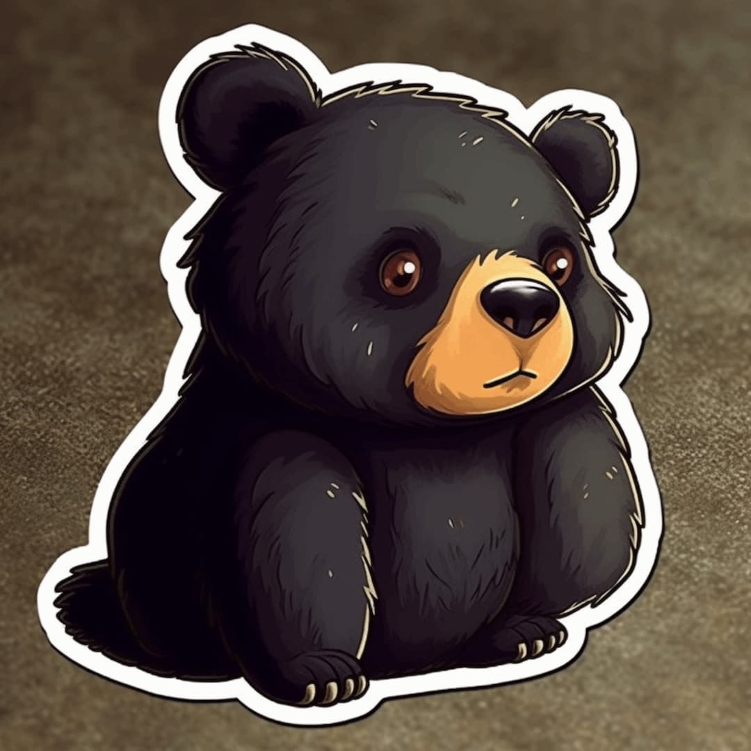 Black Bear Sticker, Vinyl Stickers Decals, Wild Animals Sticker, Nature ...