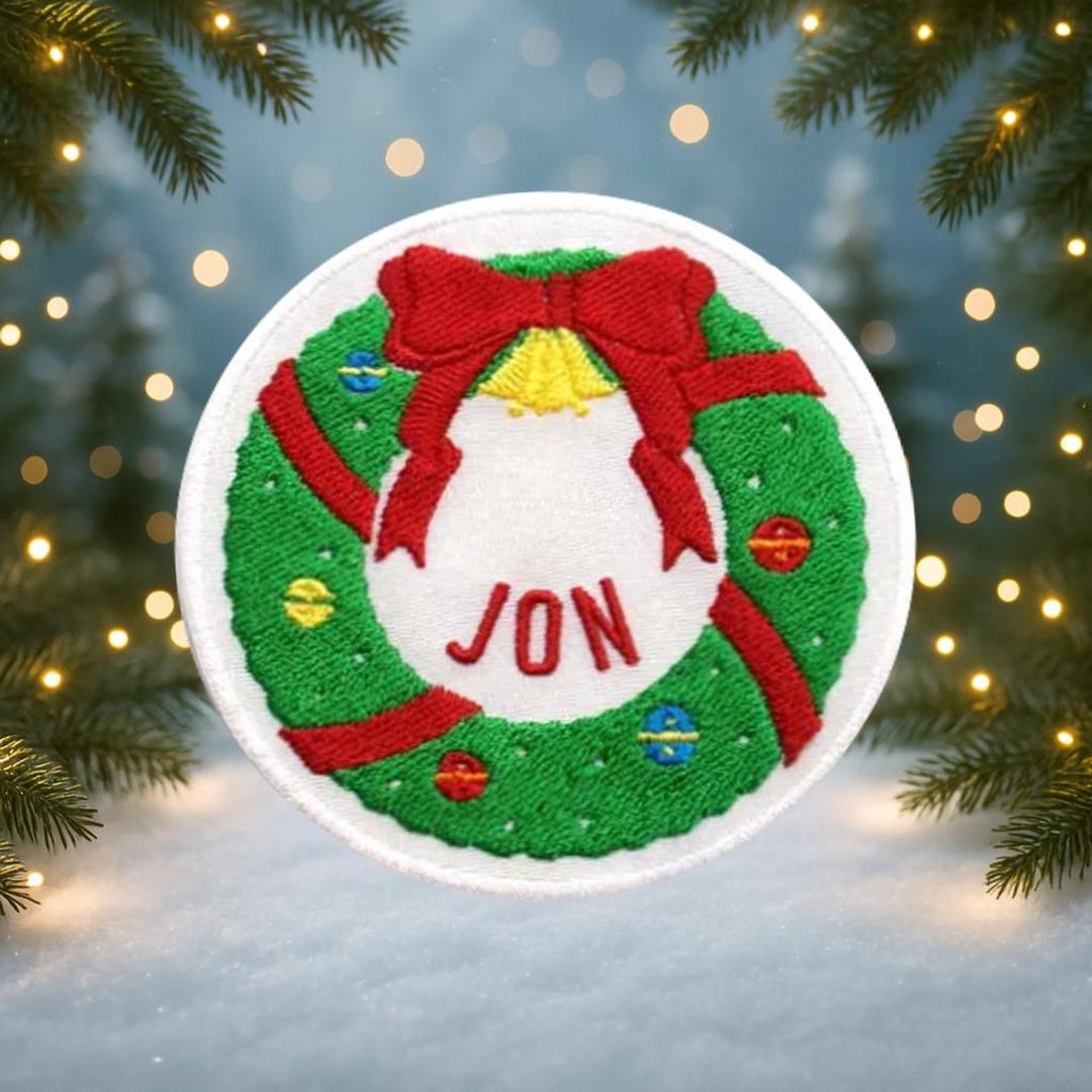 Custom Christmas Name Patch – Personalized Embroidered Holiday Patch ...