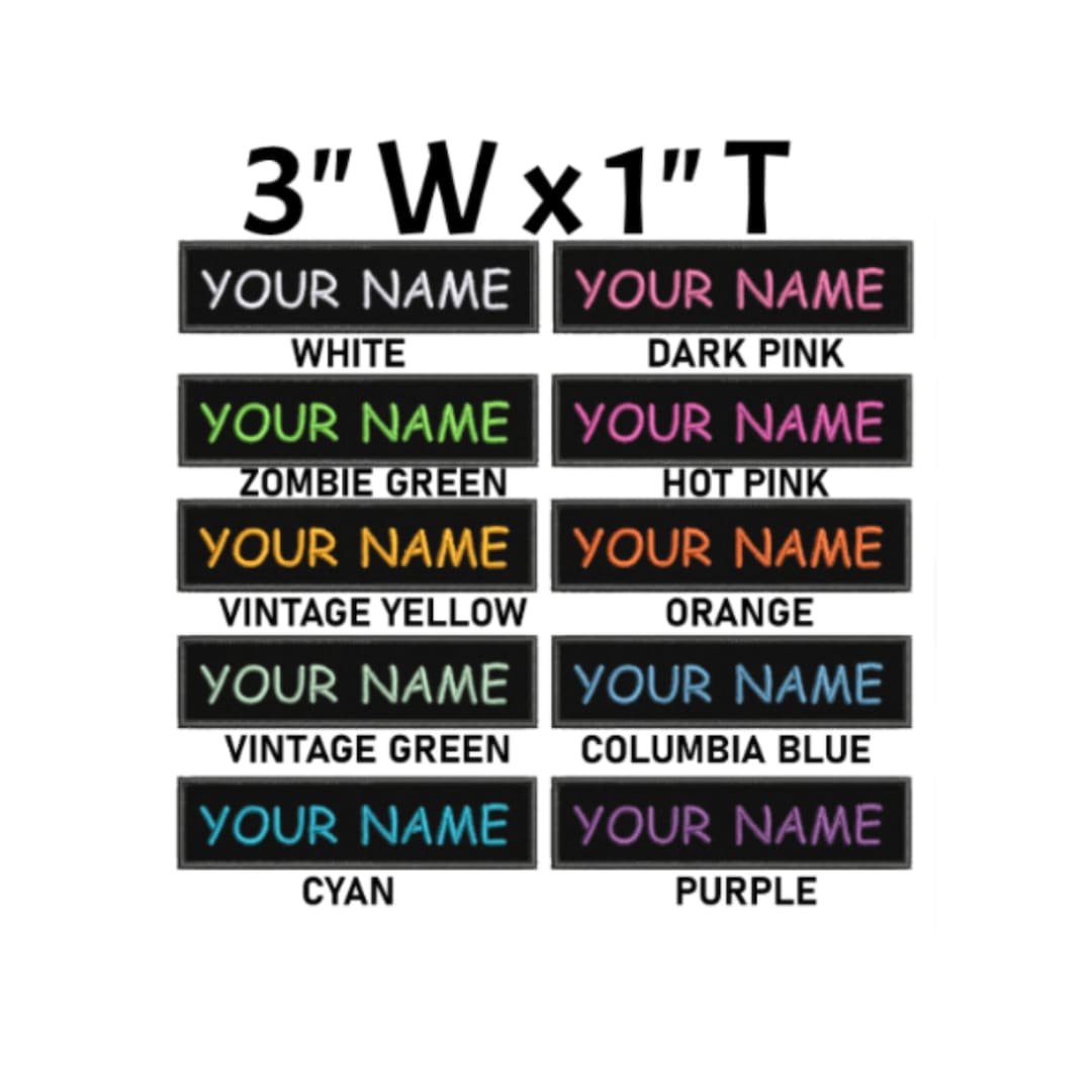 3x1 Name Patch Custom your Name Personalized Name Tag Embroidered Iron ...