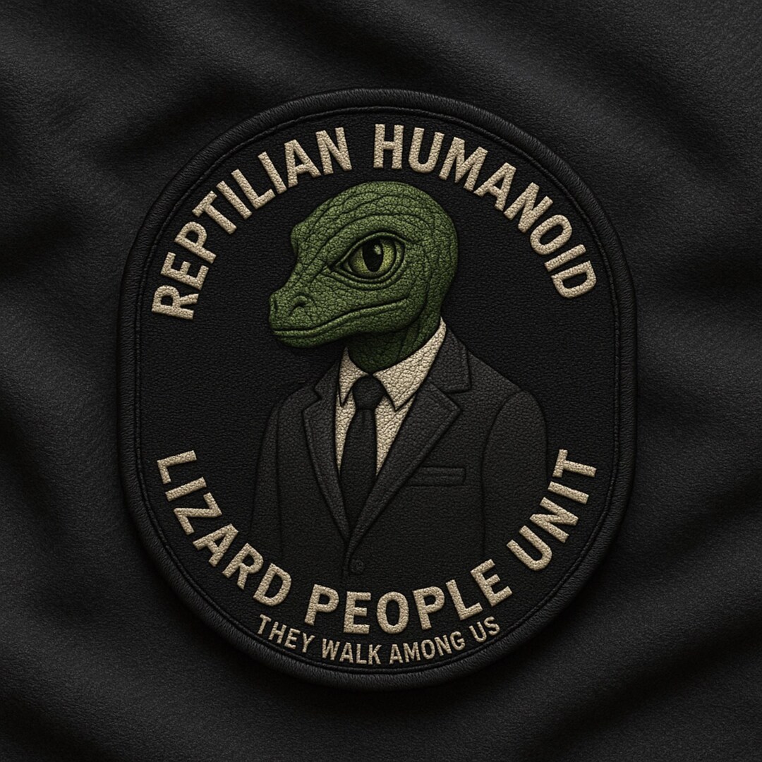 Lizard People Patch/they Walk Among Us/iron-on Patch/paranormal Badge ...