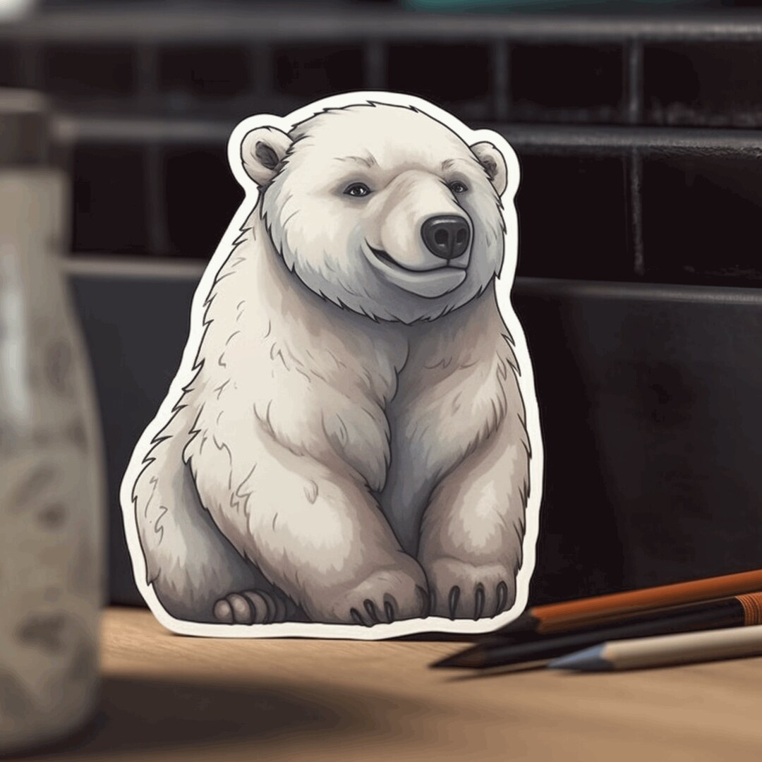 Polar Bear Sticker, Vinyl Stickers Decals, Wild Animals Sticker, Nature ...