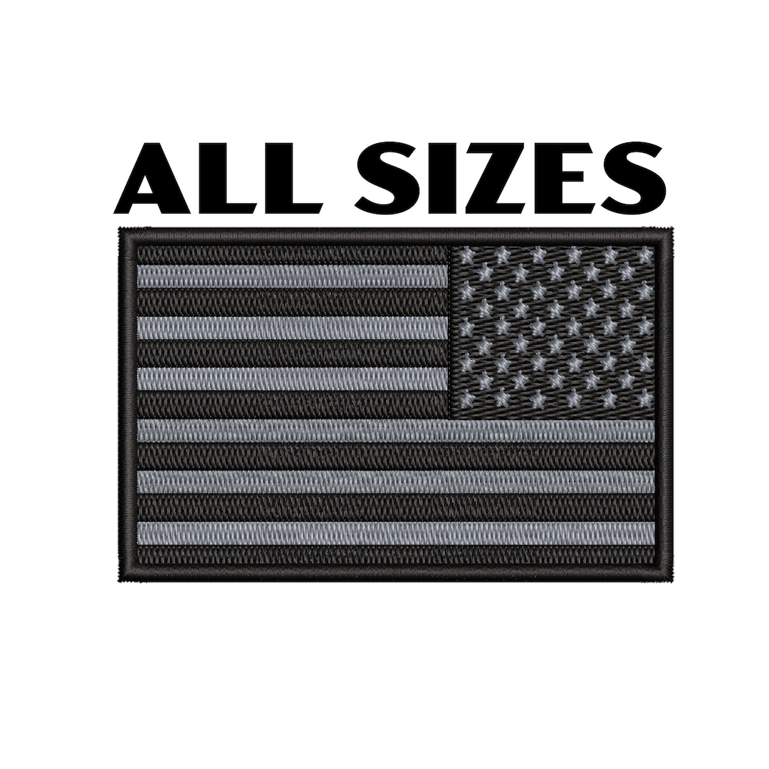 Reverse USA American Flag Black & Grey Patch Embroidered DIY Iron on ...