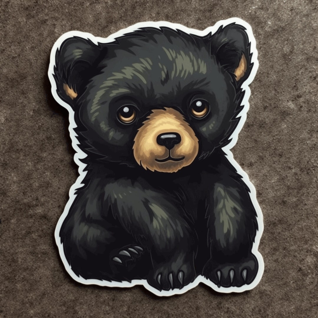 Black Bear Sticker, Vinyl Stickers Decals, Wild Animals Sticker, Nature ...