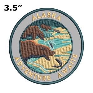 Alaska Adventure Awaits Patch/iron-on Wild Animal Badge/decorative ...