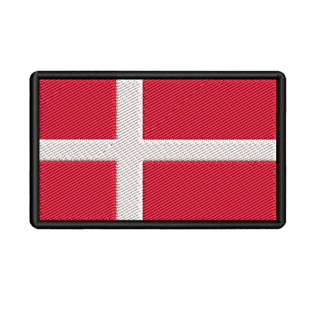 Denmark Flag Patch Embroidered Iron-on/Sew-on Applique Clothing Vest ...