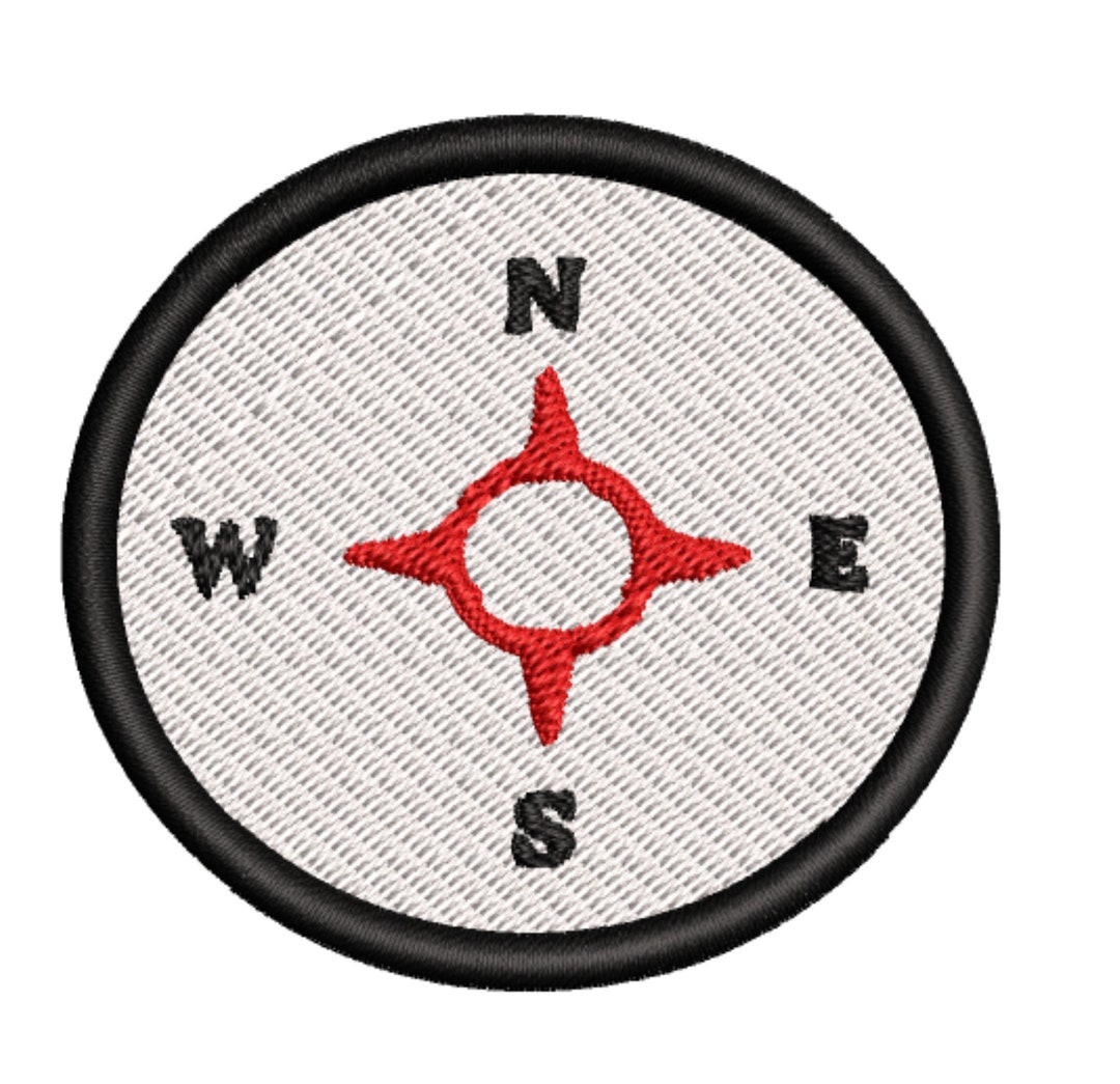 Compass Patch Embroidered DIY Iron-on Applique Vest Jacket Clothing ...