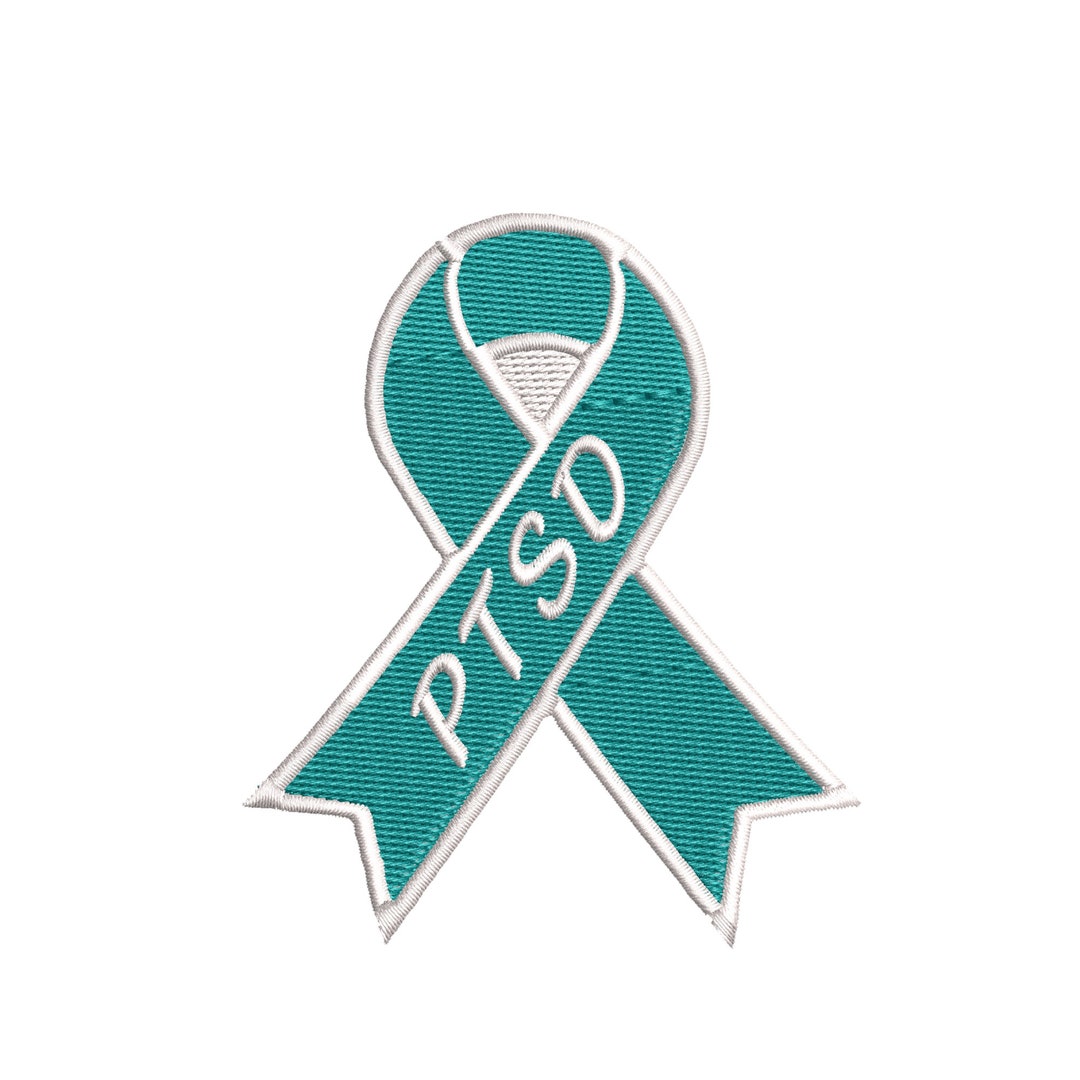 PTSD Awareness Teal Ribbon Patch Embroidered Iron-on Applique Vest ...