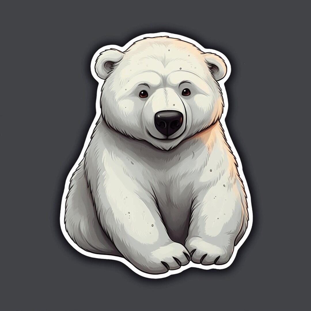 Polar Bear Sticker, Vinyl Stickers Decals, Wild Animals Sticker, Nature ...