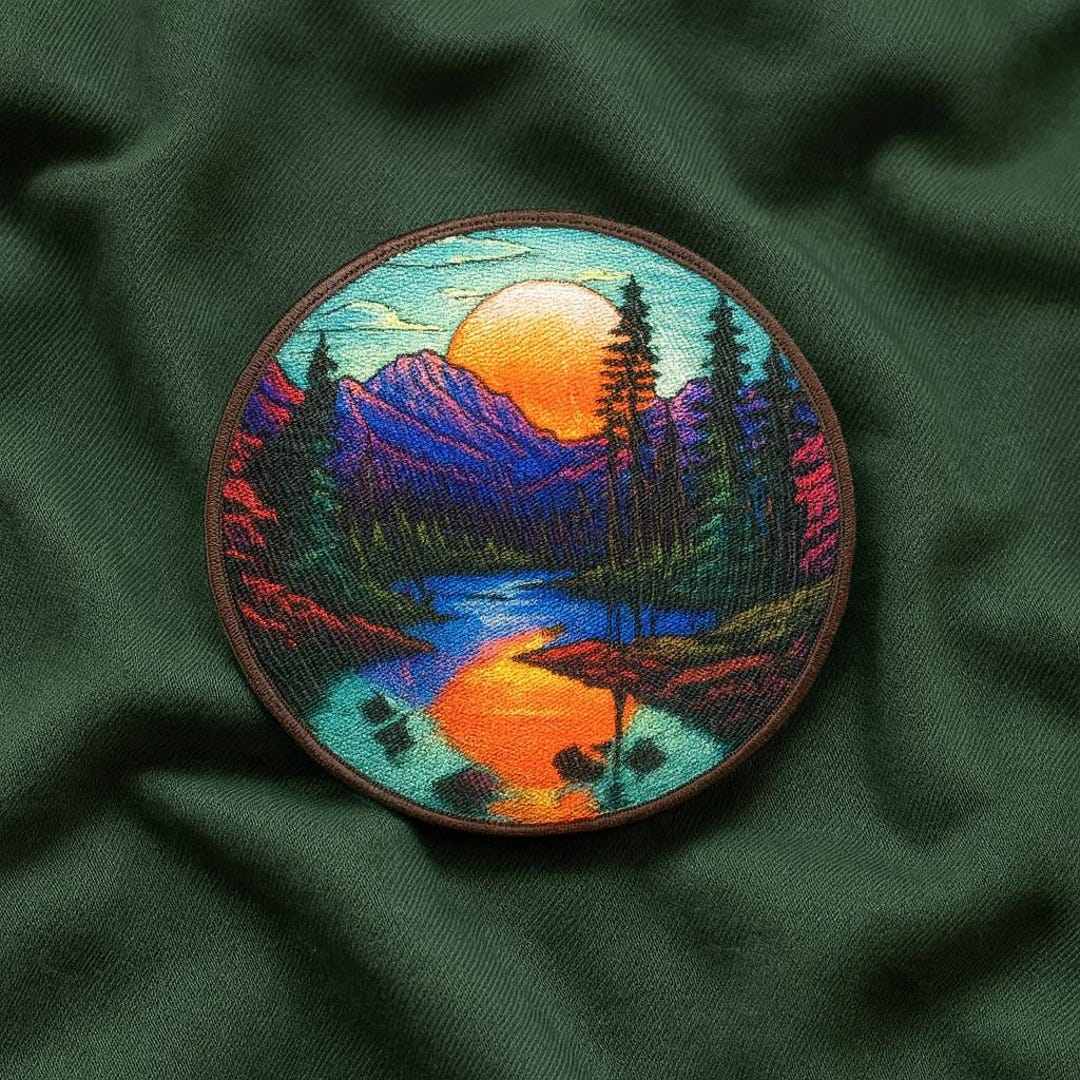 Mountain Lake Patch/iron-on Patch/nature Badge/hiking & Camping/outdoor ...