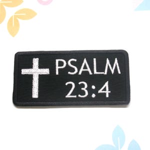 Psalm 23:4 W/cross Patch Bible Verse Patch Embroidered Iron-on Applique ...