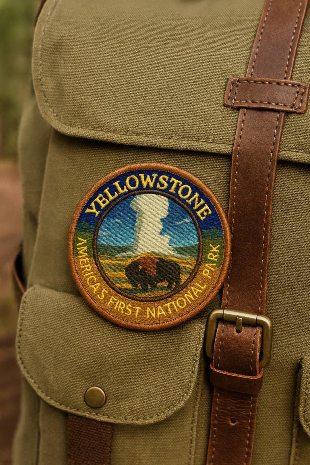 Yellowstone Patch/iron-on Patch//old Faithful/wildlife Gift/america’s ...