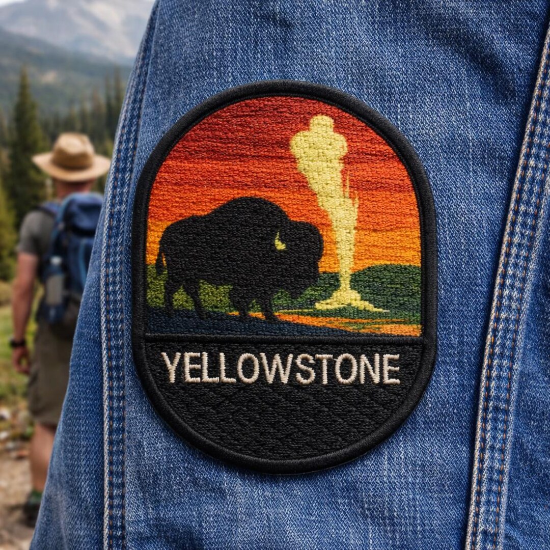 Yellowstone National Park Patch/iron-on Patch/bison & Nature Badge ...