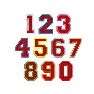 High School Varsity Numbers Patch College Letterman Jacket Embroidered ...