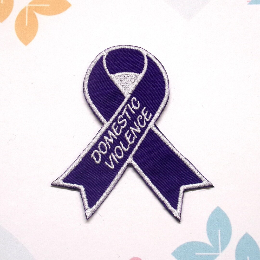 Domestic Violence Awareness Purple Ribbon Patch Embroidered Iron-on ...