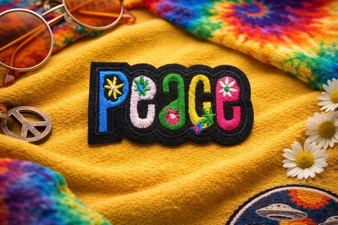 Peace W/daisy Flower Patch/iron-on Patch/70s Hippie Retro Gift ...