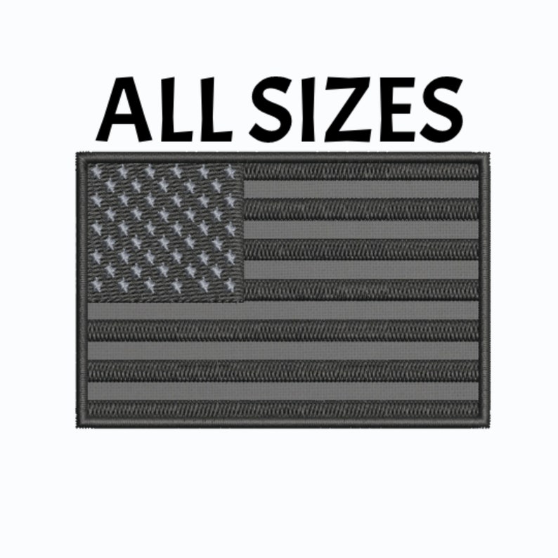 USA American Flag Black & Grey Patch Embroidered - Etsy