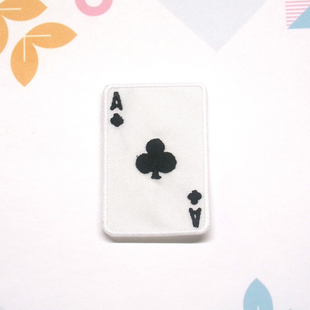 Ace of Clubs Patch Embroidered Iron-on Applique Clothing Vest Jacket ...