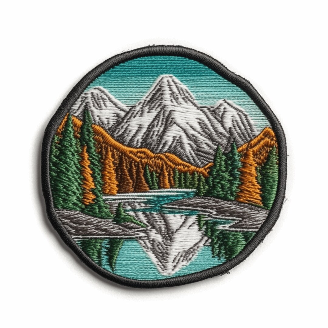 Mountain Lake Patch Nature Badge Iron-on/sew-on Applique for Backpack ...