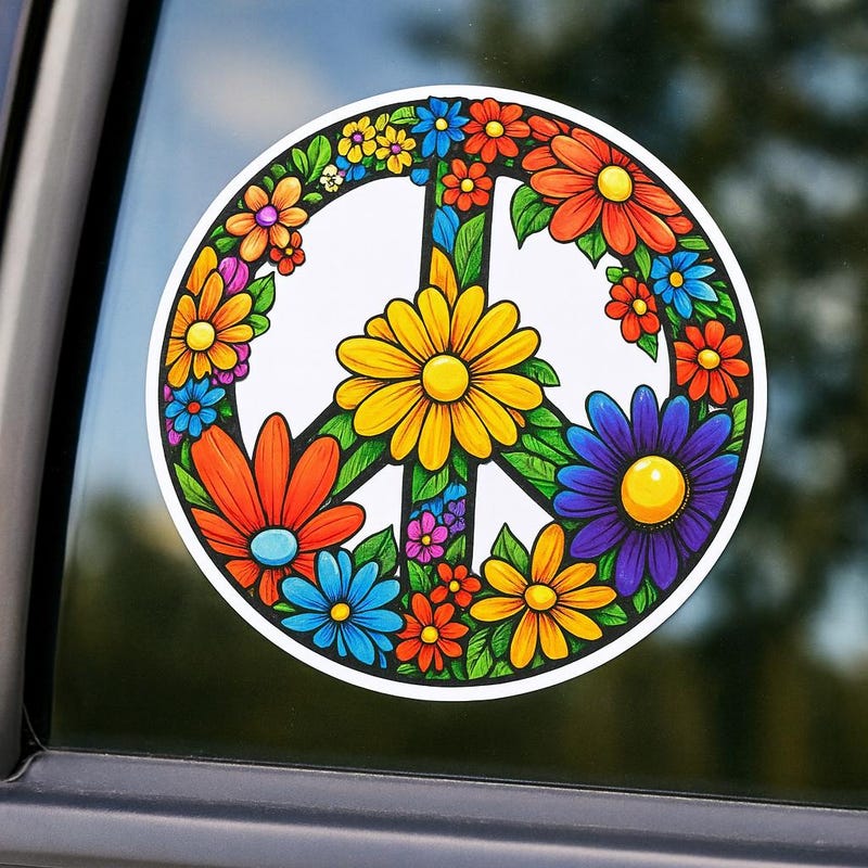 Flower Peace Sign - Etsy