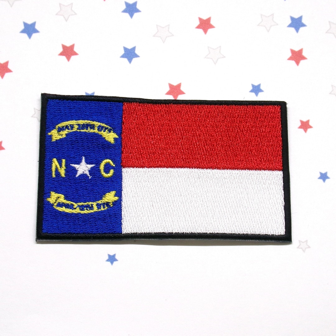 North Carolina State Flag Patch Applique Emblem Embroidered Iron-on ...