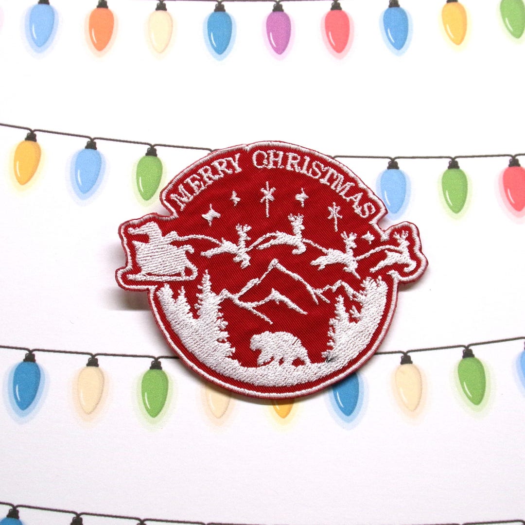 Iron-on Merry Christmas Patch/christmas Patch/embroidered Applique for ...