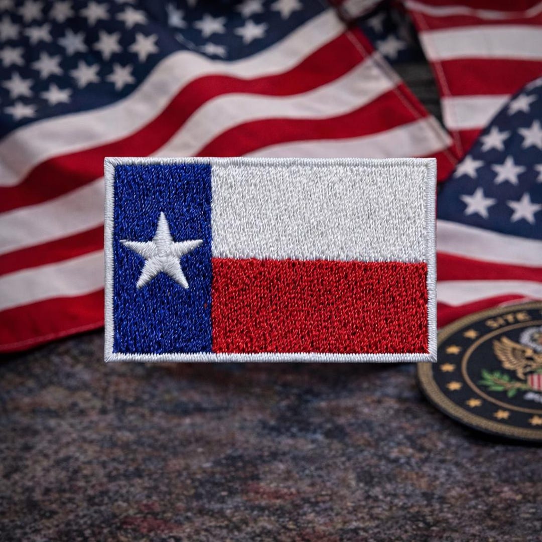 Texas State Flag Patch - Veteran Made Lone Star Republic Emblem - Iron ...