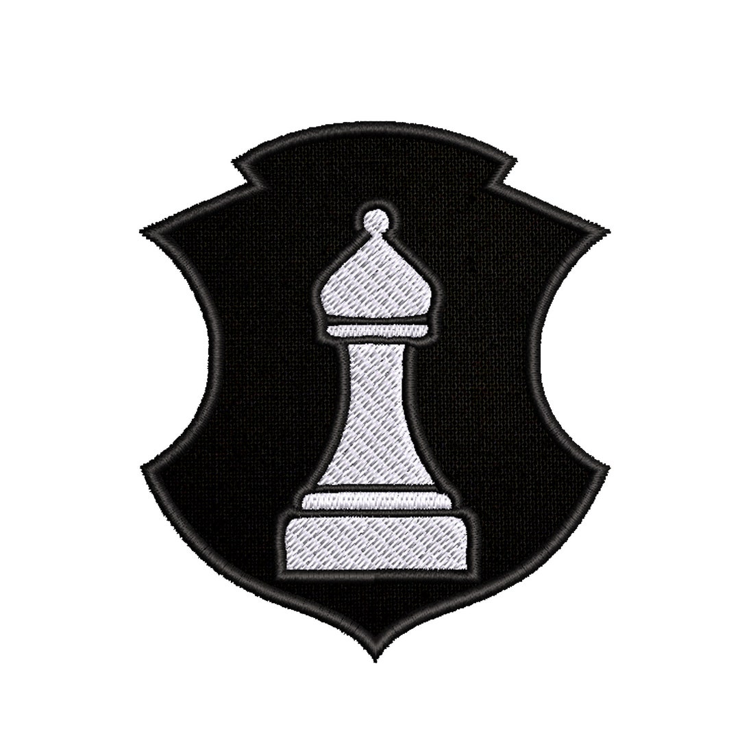 White Bishop Chess Piece Patch Embroidered DIY Iron-on/sew-on Applique ...