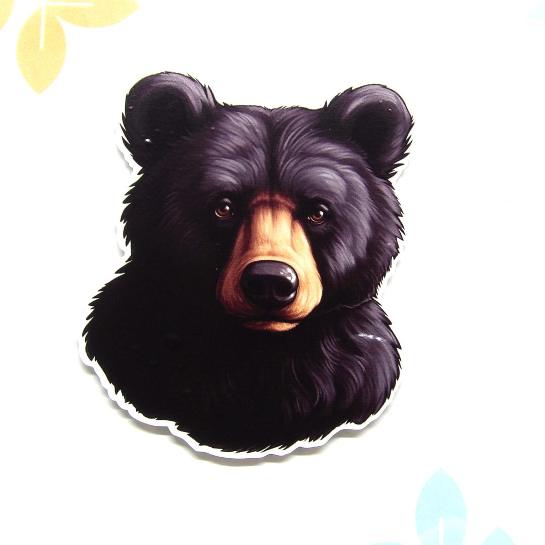Black Bear Sticker, Vinyl Stickers Decals, Wild Animals Sticker, Nature ...