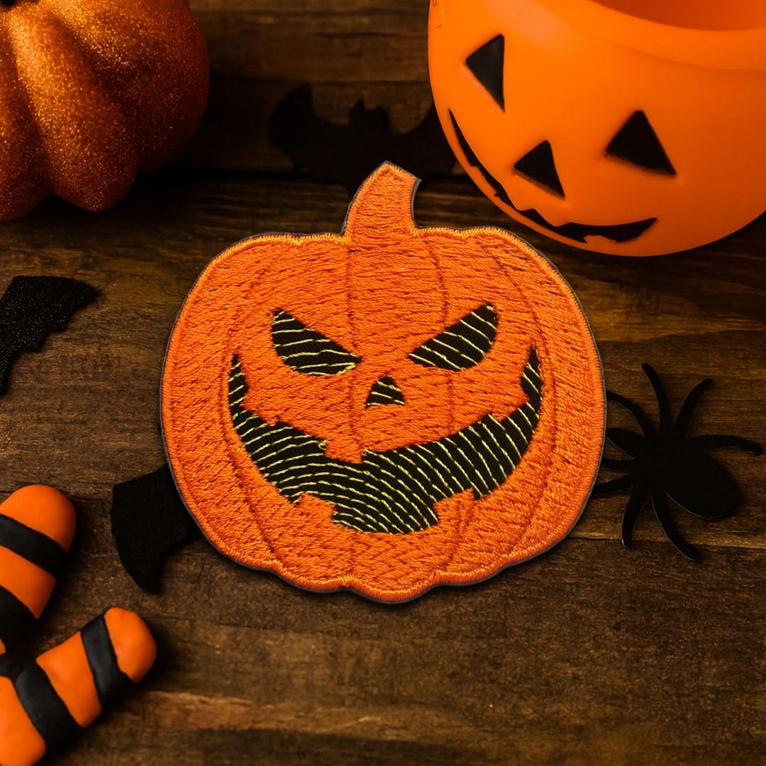 Jack-o-lantern Halloween Patch Embroidered Iron-on Applique Costume ...