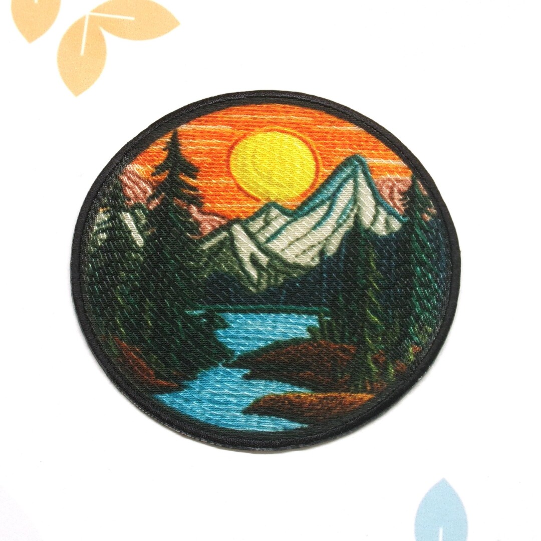 Mountain Lake Patch/iron-on Nature Badge/decorative Patch/nature Lover ...
