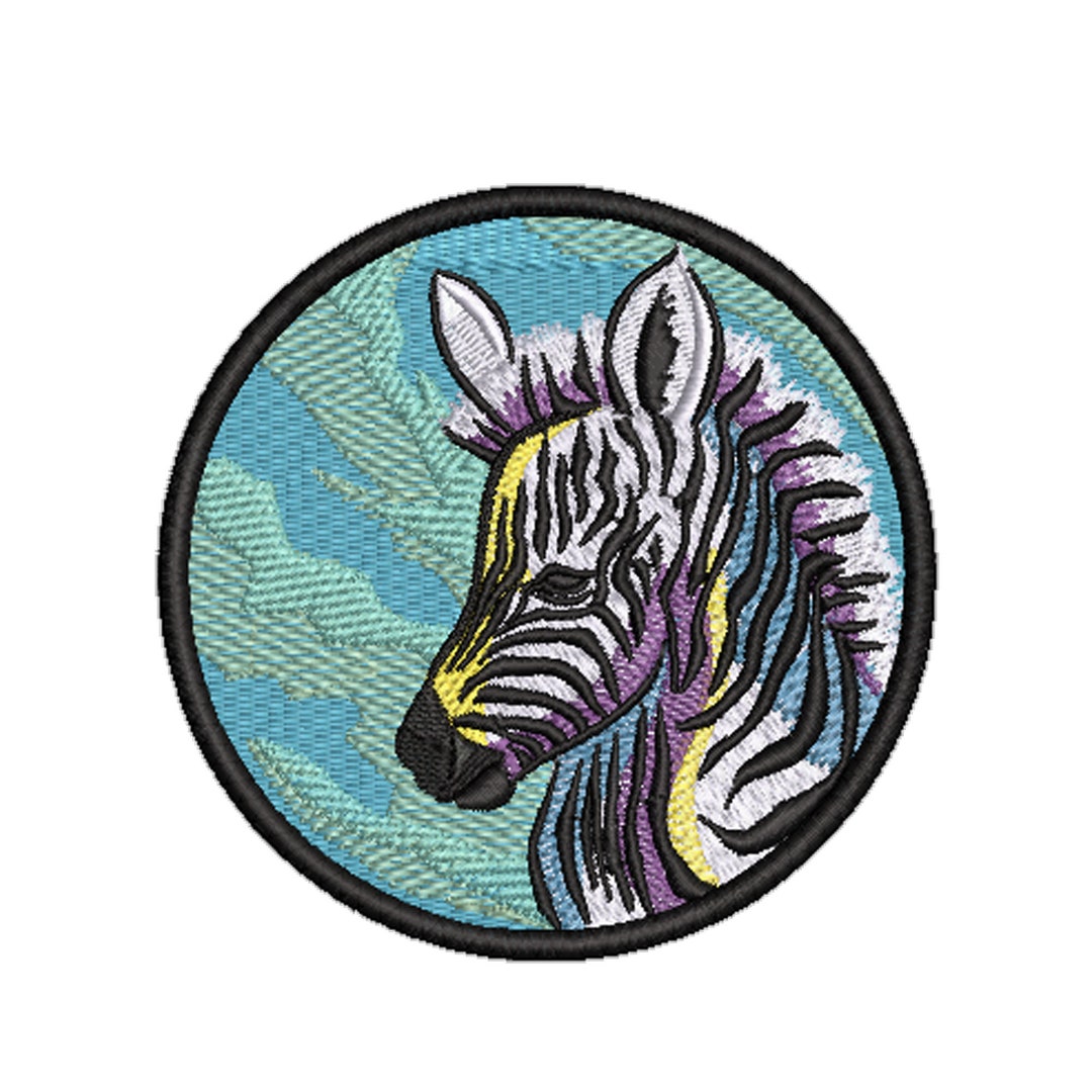 Zebra Patch Iron-on Embroidered Applique for Backpack Clothing Bag ...