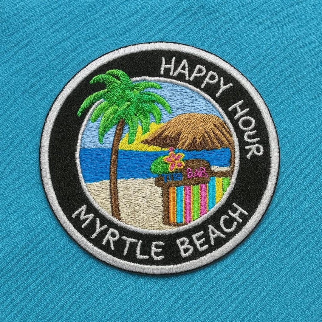 Myrtle Beach Patch/iron-on Patch/tiki Bar Patch/embroidered Sew-on ...