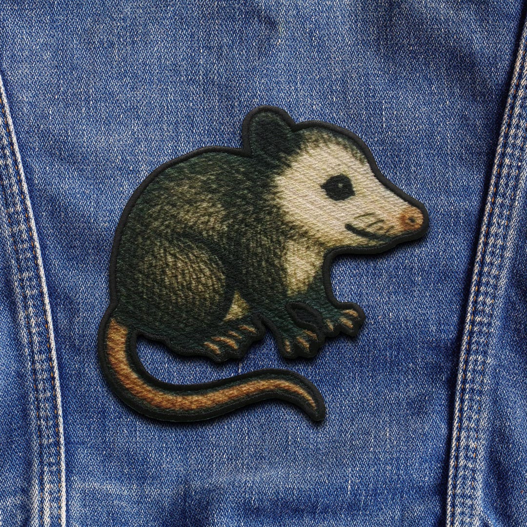 Opossum Applique Patch - Cute Possum Marsupial Animal Badge 2.75" (iron ...