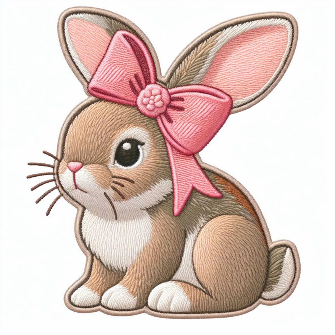 Bunny Rabbit Patch Iron-on/sew-on Applique for Backpack Clothing Vest ...