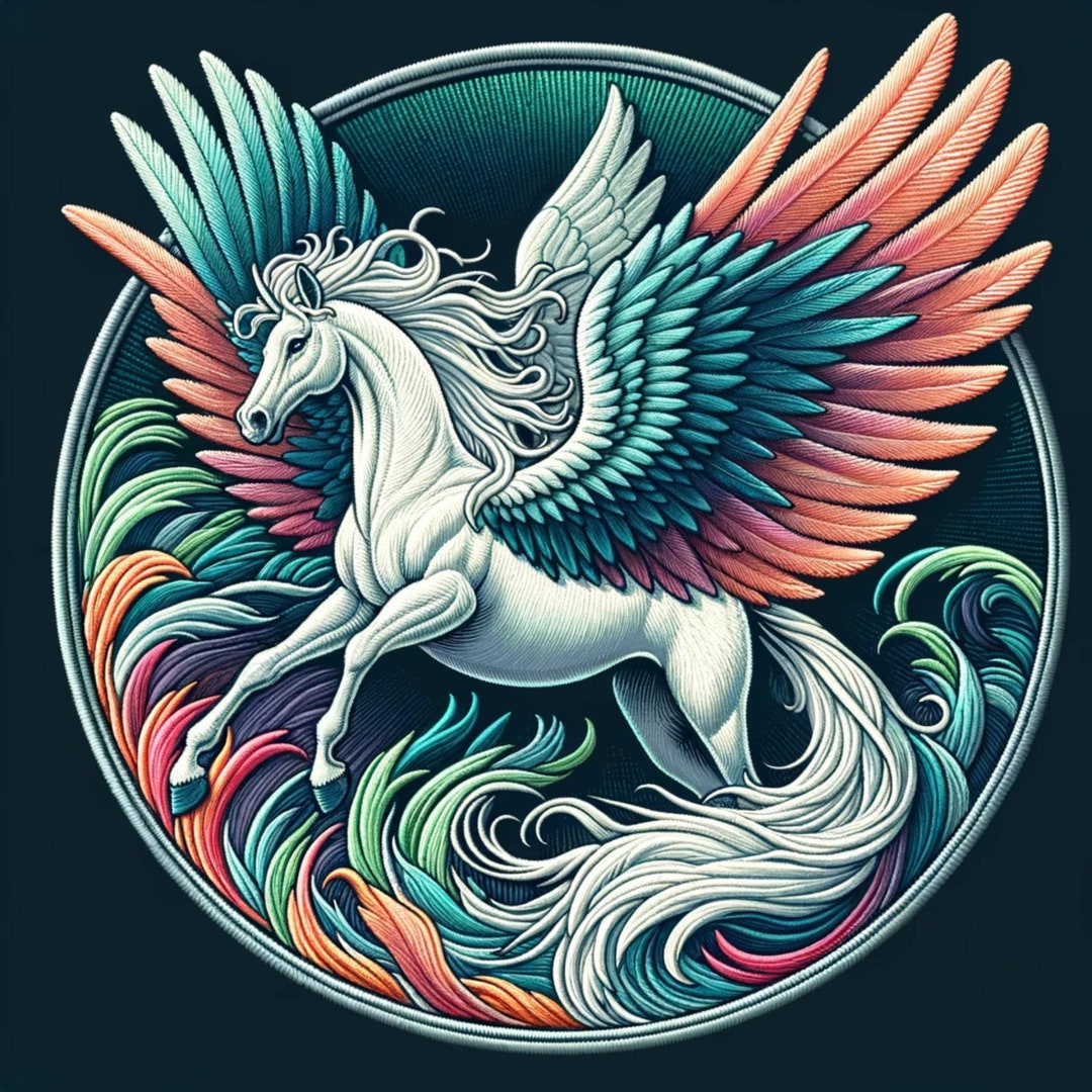 Pegasus Patch Iron-on/sew-on Applique for Backpack Clothing Vest Bag ...
