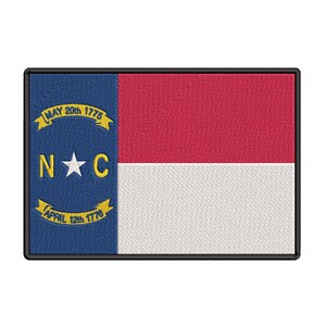 North Carolina State Flag Patch Embroidered Iron-on/sew-on Applique ...