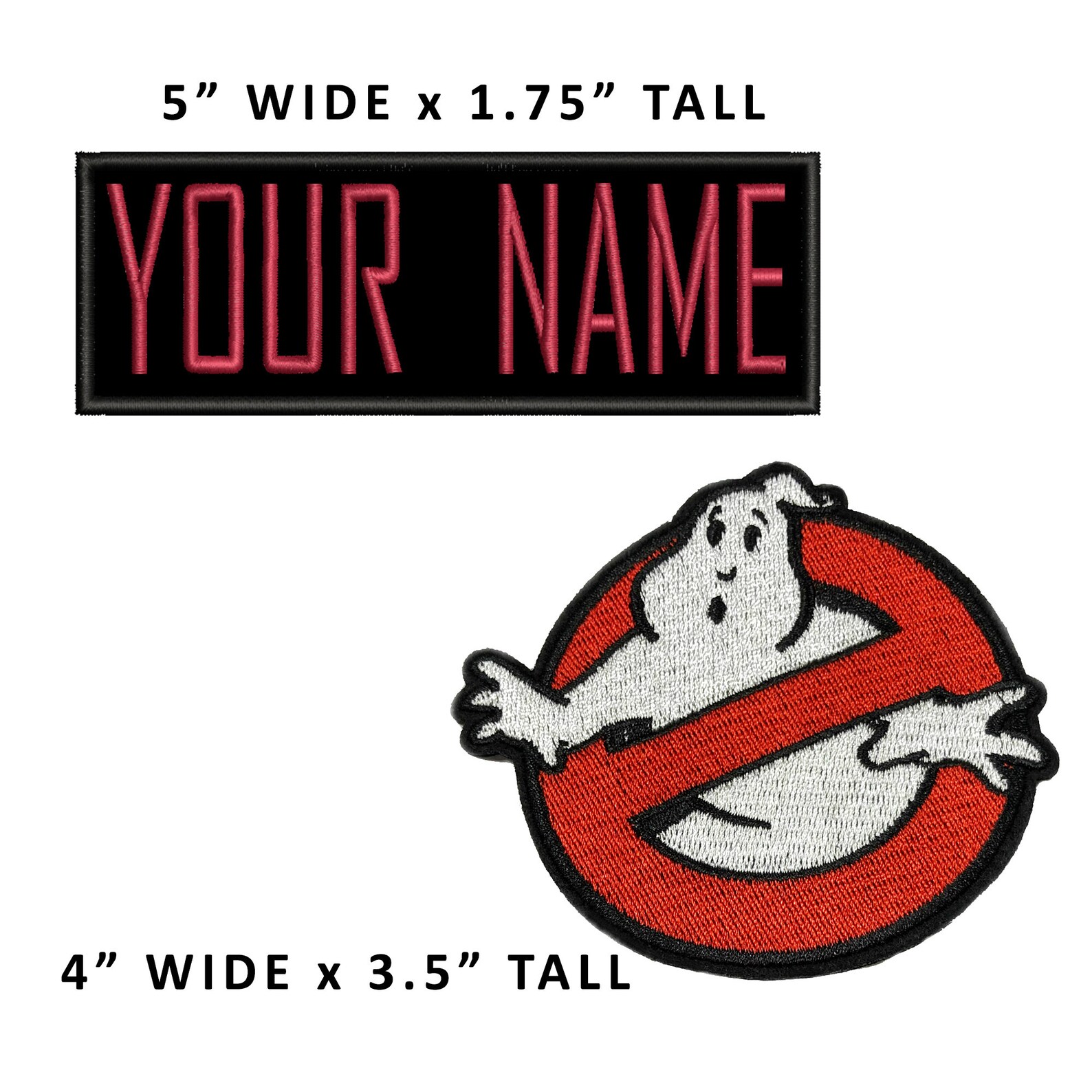 Set of Custom Ghostbusters NAME Tag & No Ghost Logo Iron on | Etsy