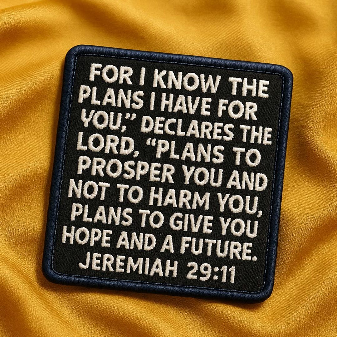 Jeremiah 29:11 Patch/iron-on Patch/bible Verse Gift/christian Biker ...