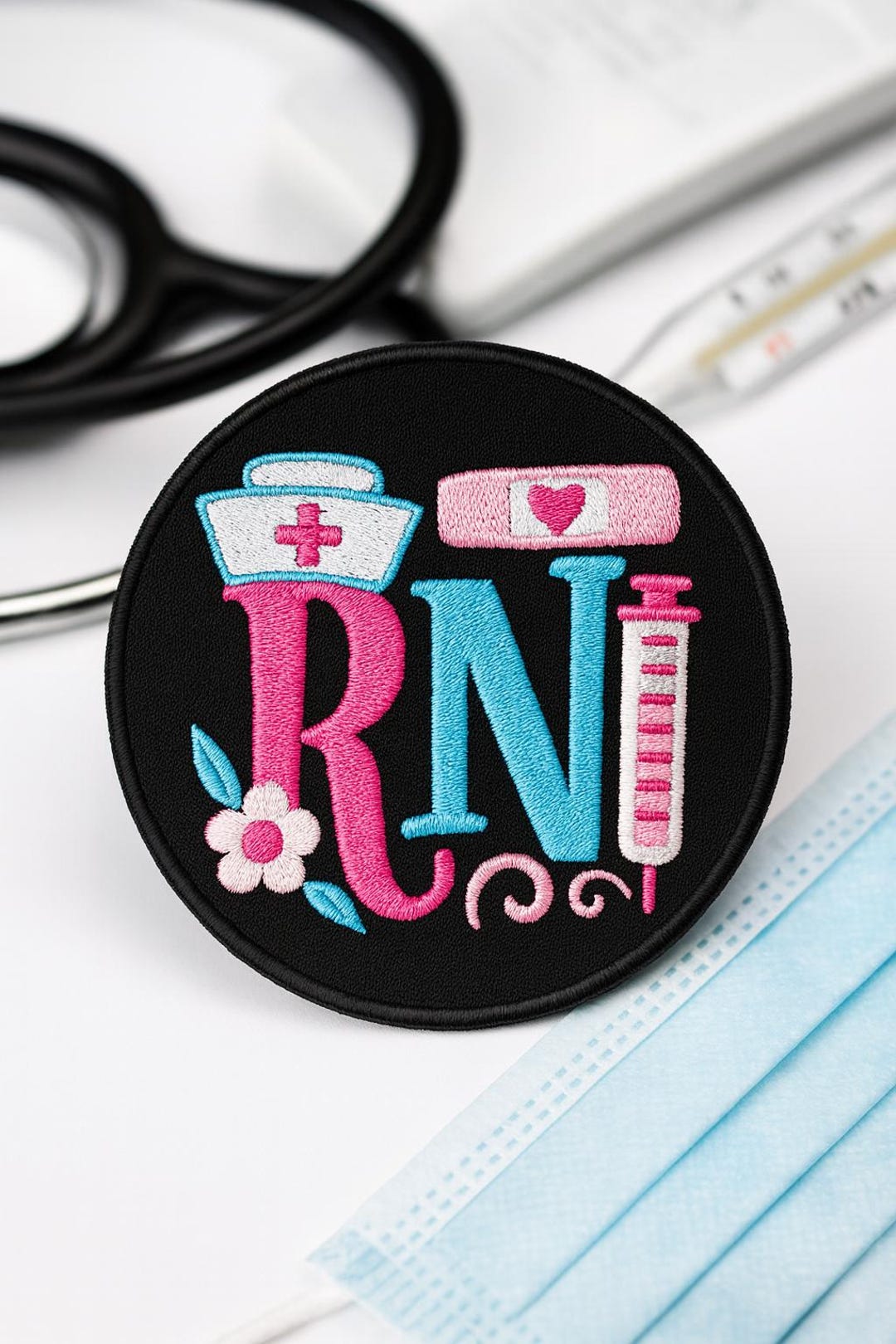 RN Nurse Patch Embroidered Iron-on Applique for Uniform, Backpack ...
