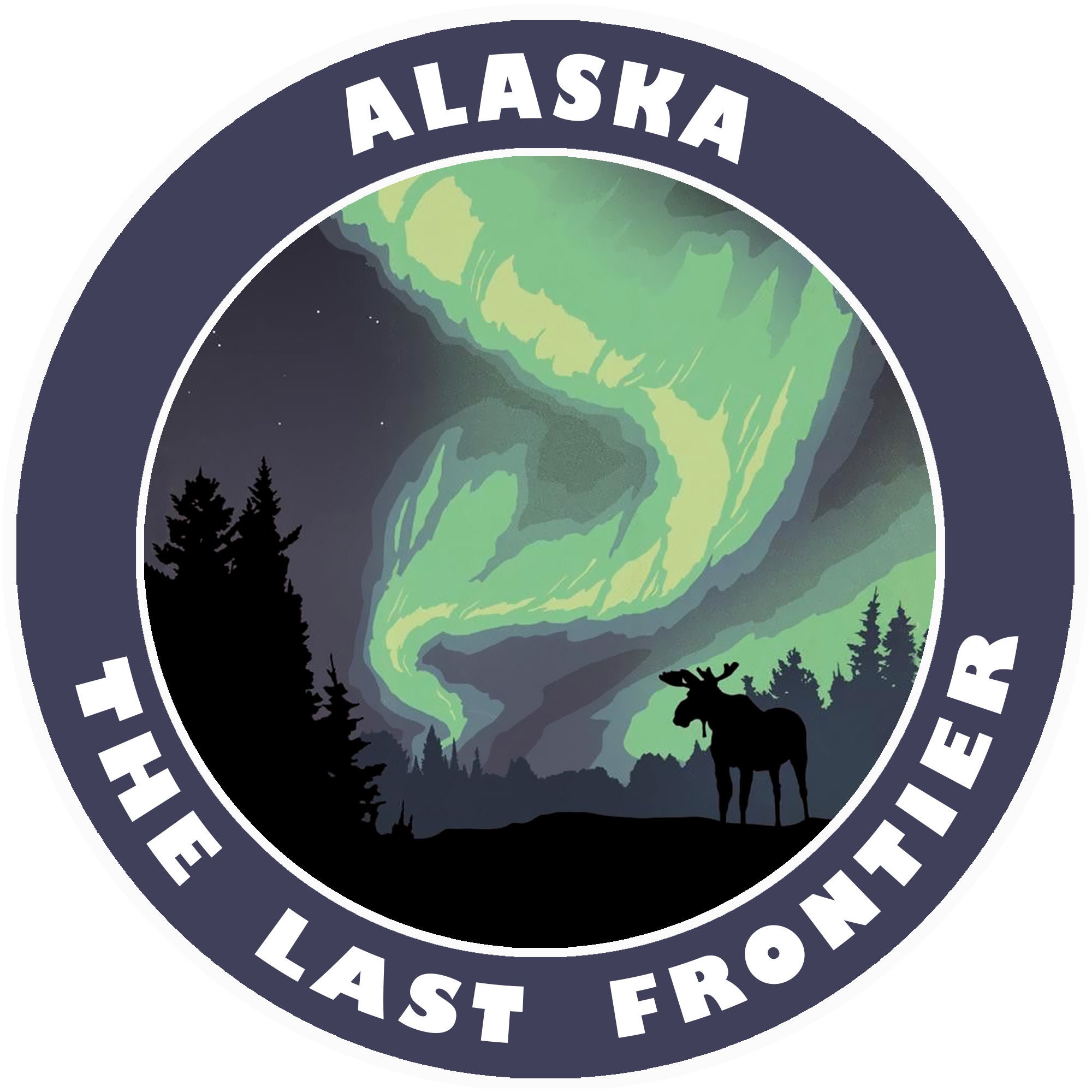 Alaska the Last Frontier - Northern Lights - 3.5" - Car Truck Window ...