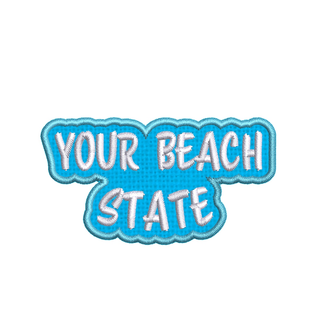 Custom your Beach Patch Iron-on Embroidered DIY Applique Backpack ...