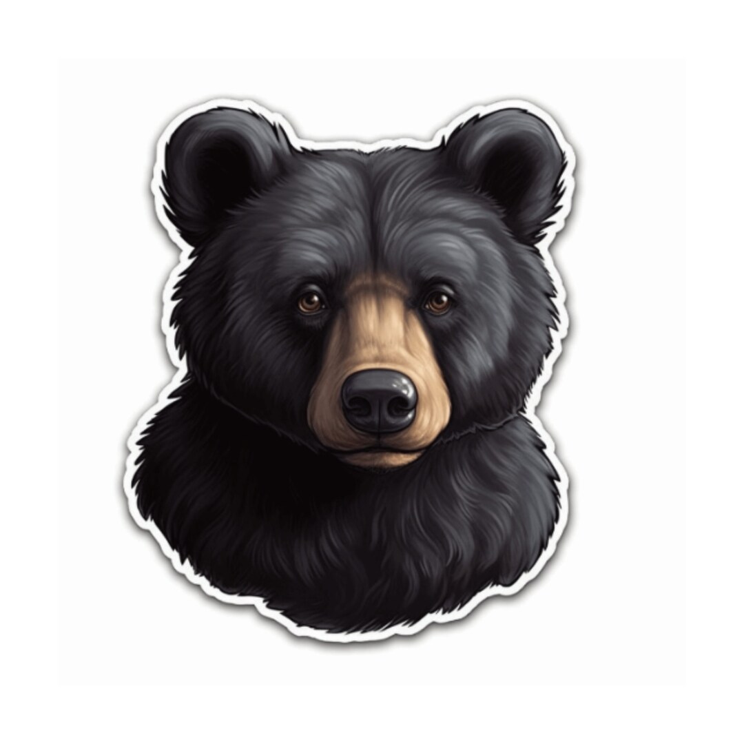 Black Bear Sticker, Vinyl Stickers Decals, Wild Animals Sticker, Nature ...
