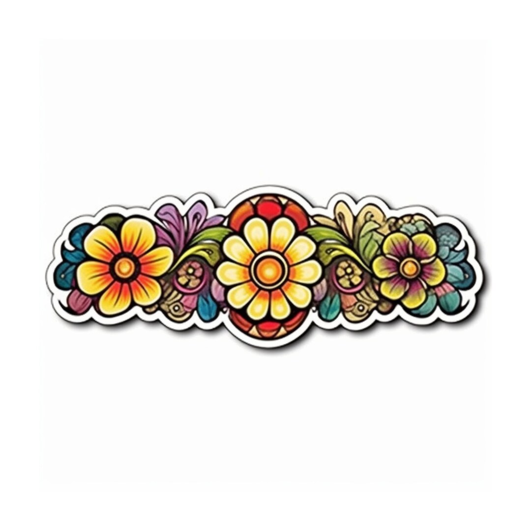 Beautiful Daisy Flower Sticker, Vinyl Stickers Decals, Colorful ...