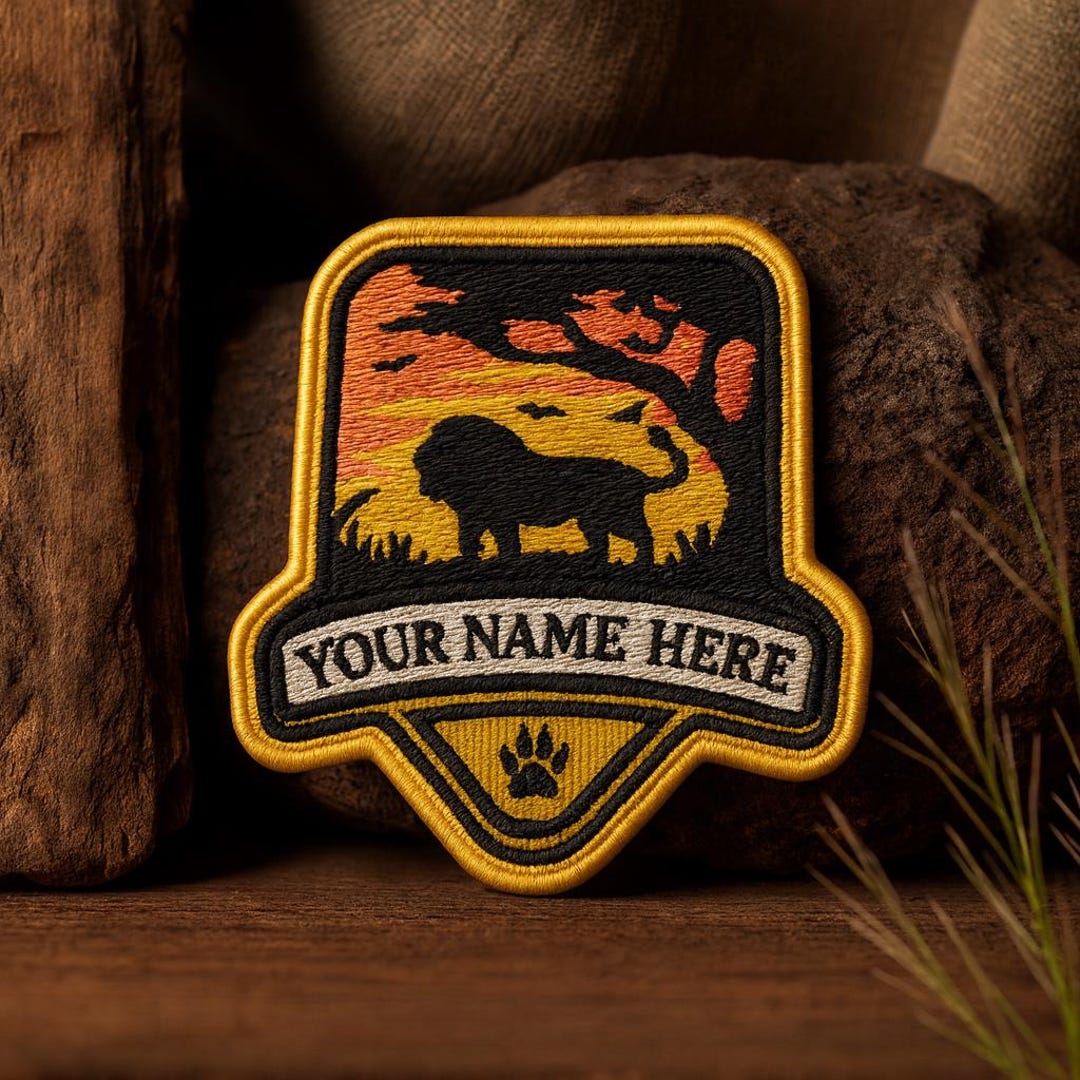Custom Name Patch/personalized Text Patch/lion Logo/kids Zoo Gift ...