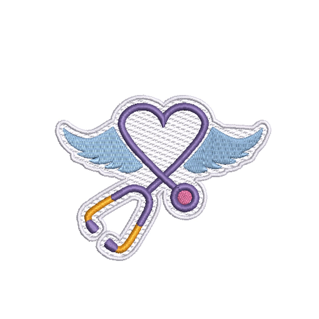 Stethoscope Patch Embroidered Iron-on DIY Applique for Uniform Jacket ...